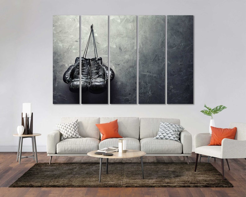 Boxing Gloves Canvas Wall Art Ideas Boxing Room Wall Decor | Etsy