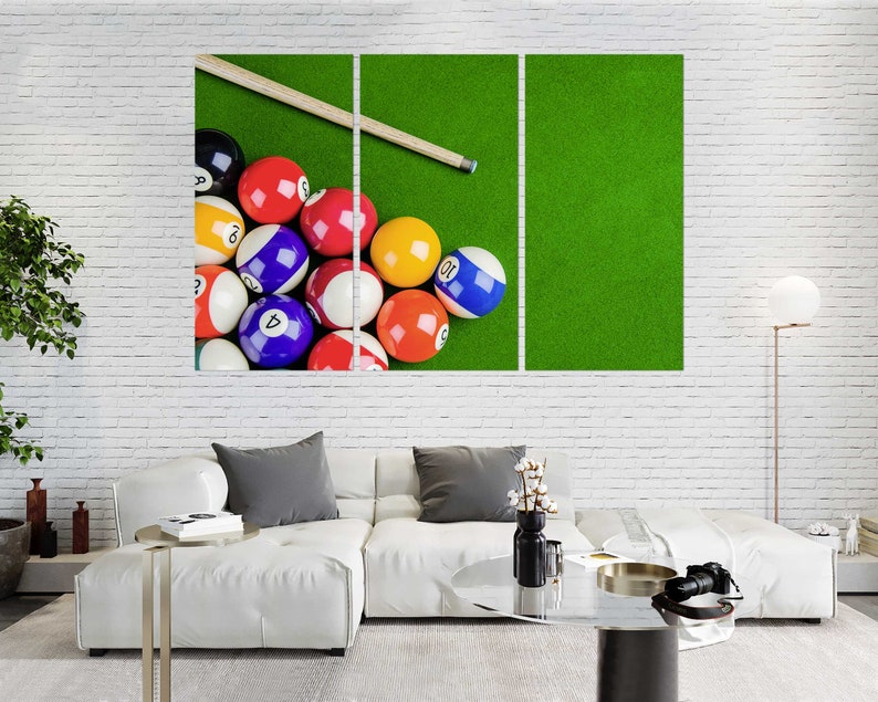 Billiards Game Stylish Decor for Room Wall Billiards Original - Etsy
