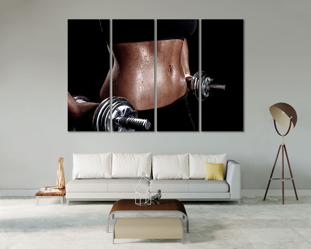 Body Fitness Art for Decoration Wall Sports Woman Body on Canvas Prints ...