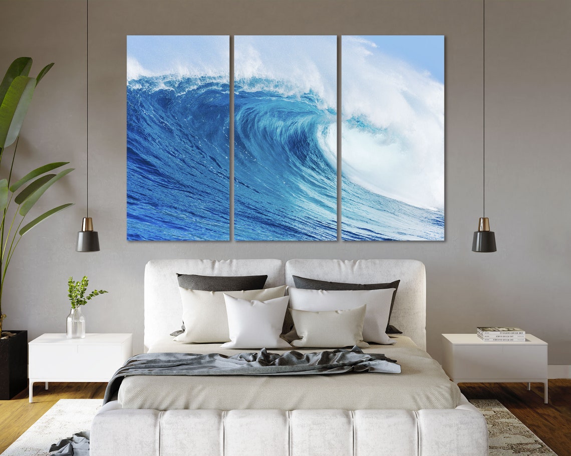 Wave Home Interiors Wall Decor Wave Framed Wall Art Sea Wave - Etsy