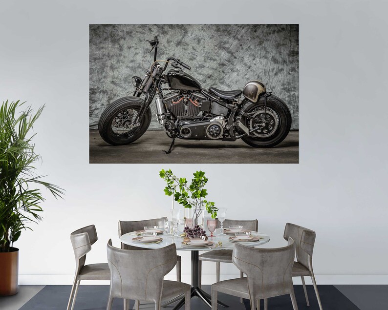 Vintage Motorcycle Photography Print – Retro Chopper Garage Art - Etsy