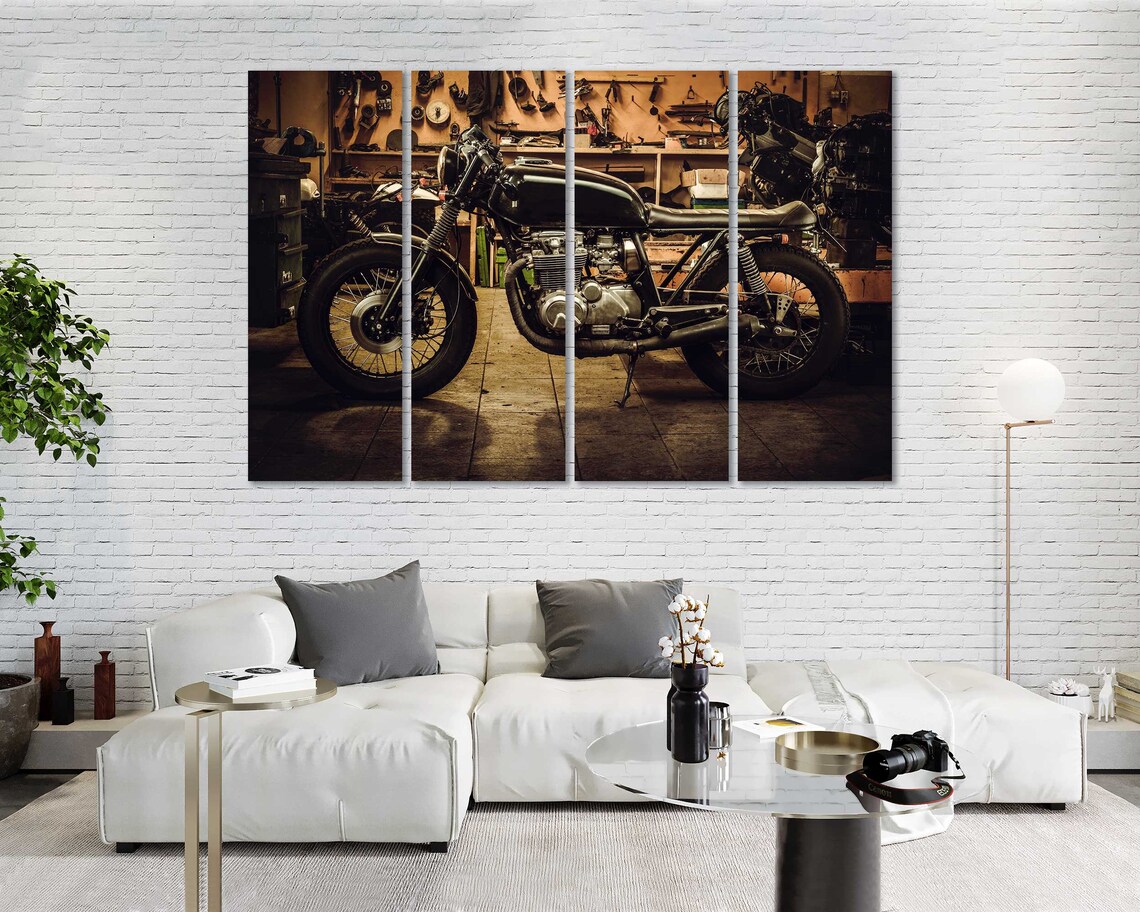 Vintage Motorcycle Original Wall Decor Motorcycle Large Wall | Etsy