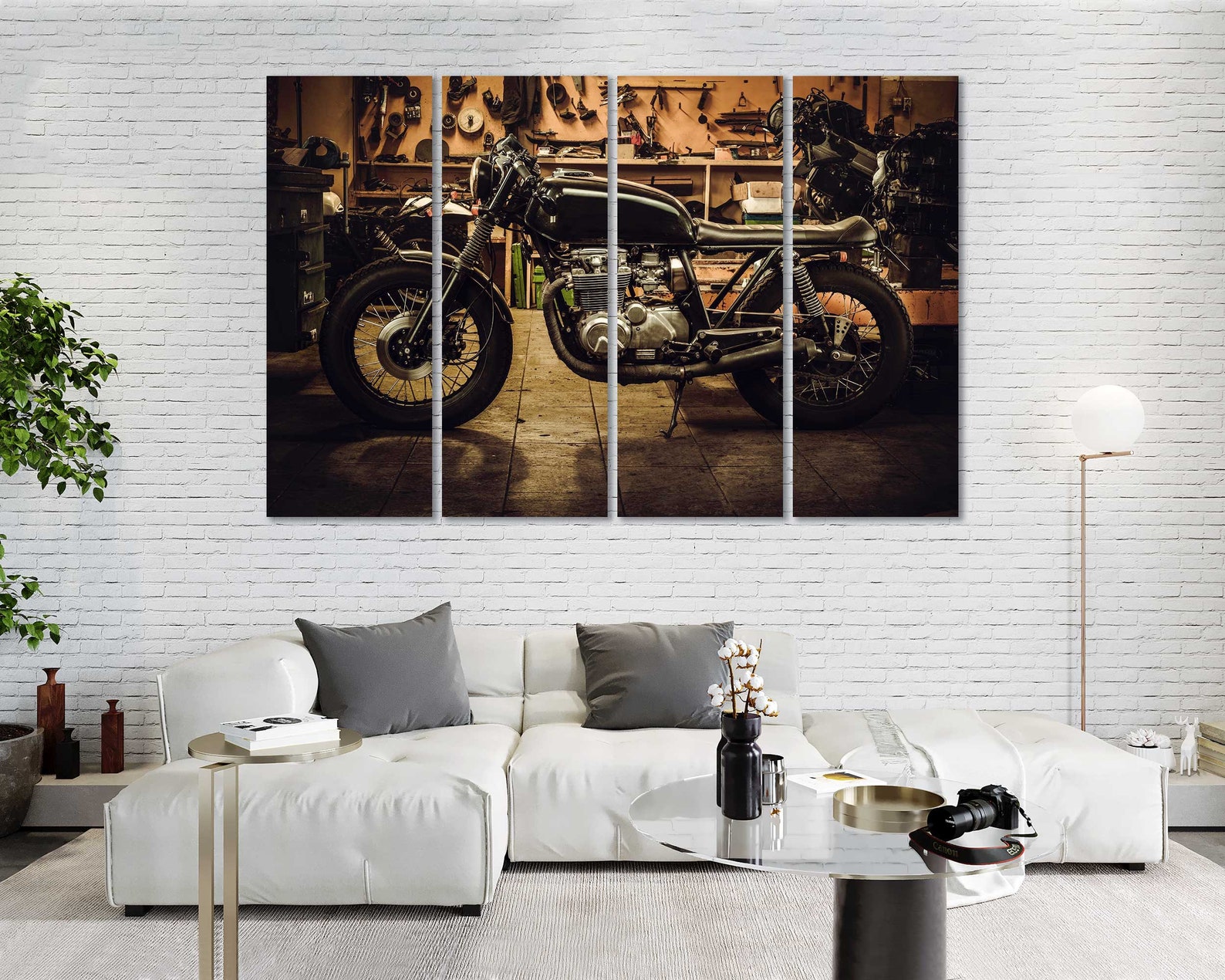 Vintage Motorcycle Canvas Wall Art, Garage Decor - Etsy