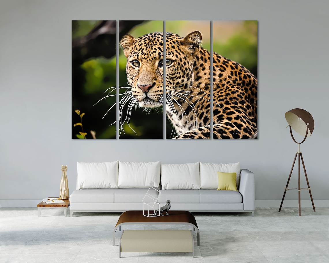 Leopard Wall Art Leopard Printing on Canvas Leopard Wall Decor | Etsy