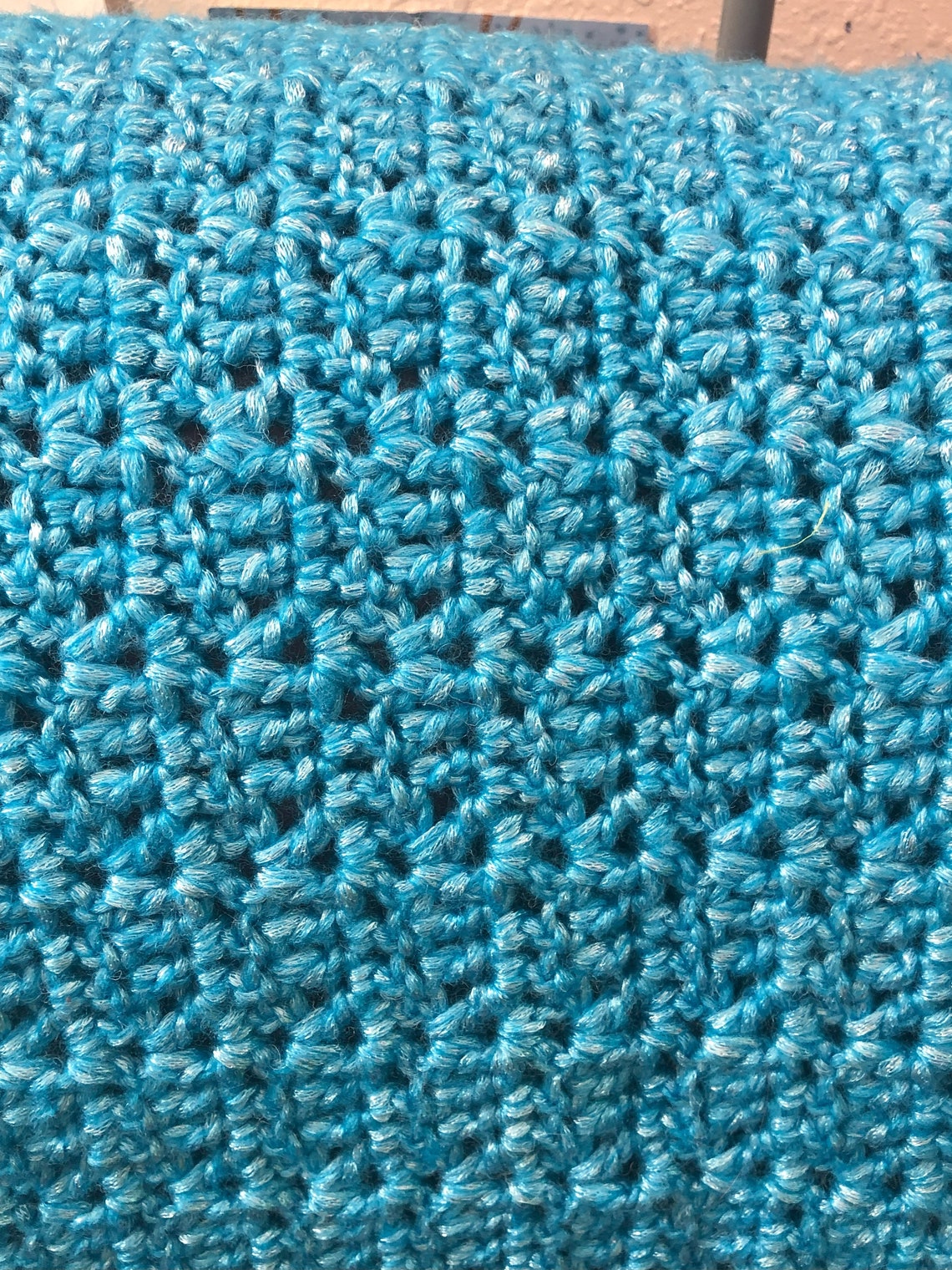 Blue Shimmer Crocheted Afghan Blanket - Etsy