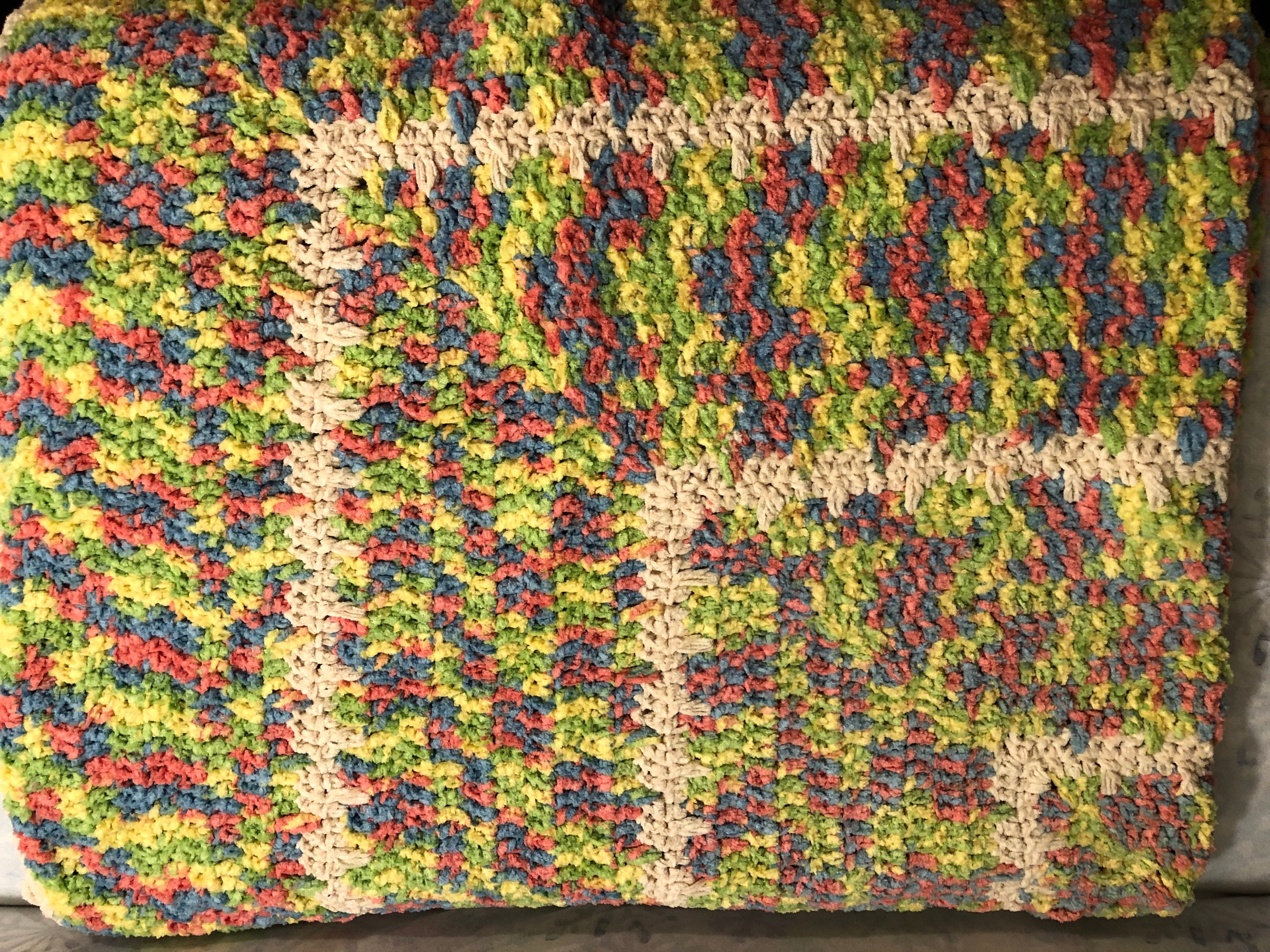 Perfect Square Chenille Crocheted Afghan Blanket Etsy de