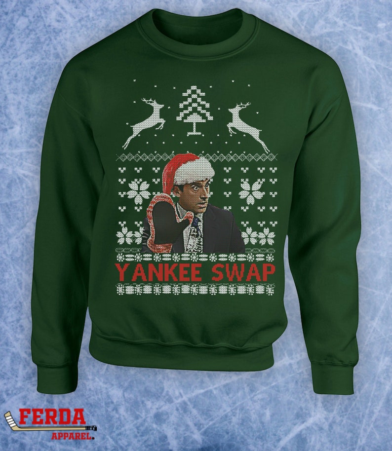 Yankee Swap Michael Scott the Office Funny Ugly Christmas - Etsy