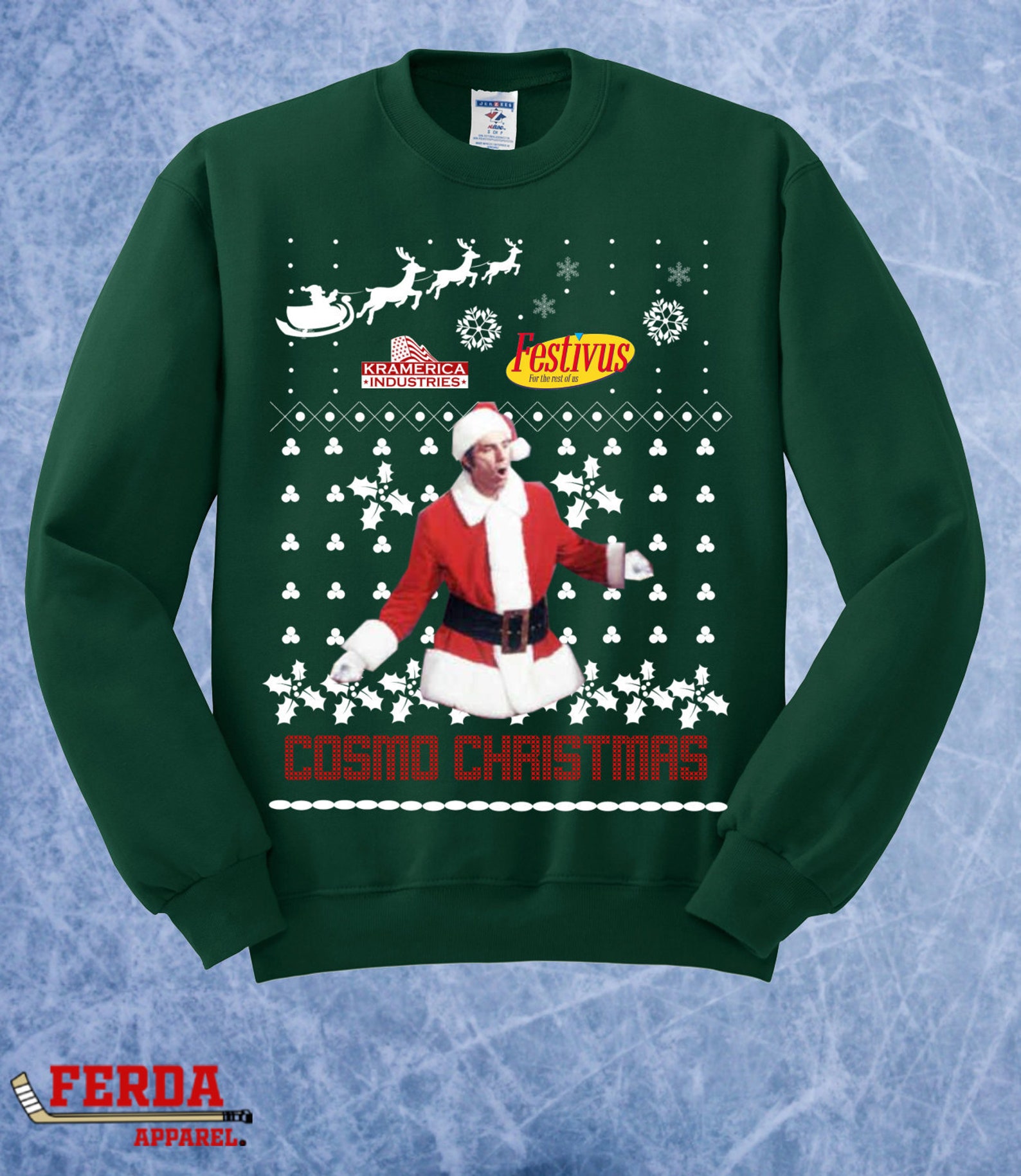 Kramer Santa Claus Cosmo Christmas Festivus Seinfeld Ugly Christmas ...
