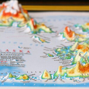 Alaska Raised Relief Map, (12″ X 9″) - Etsy