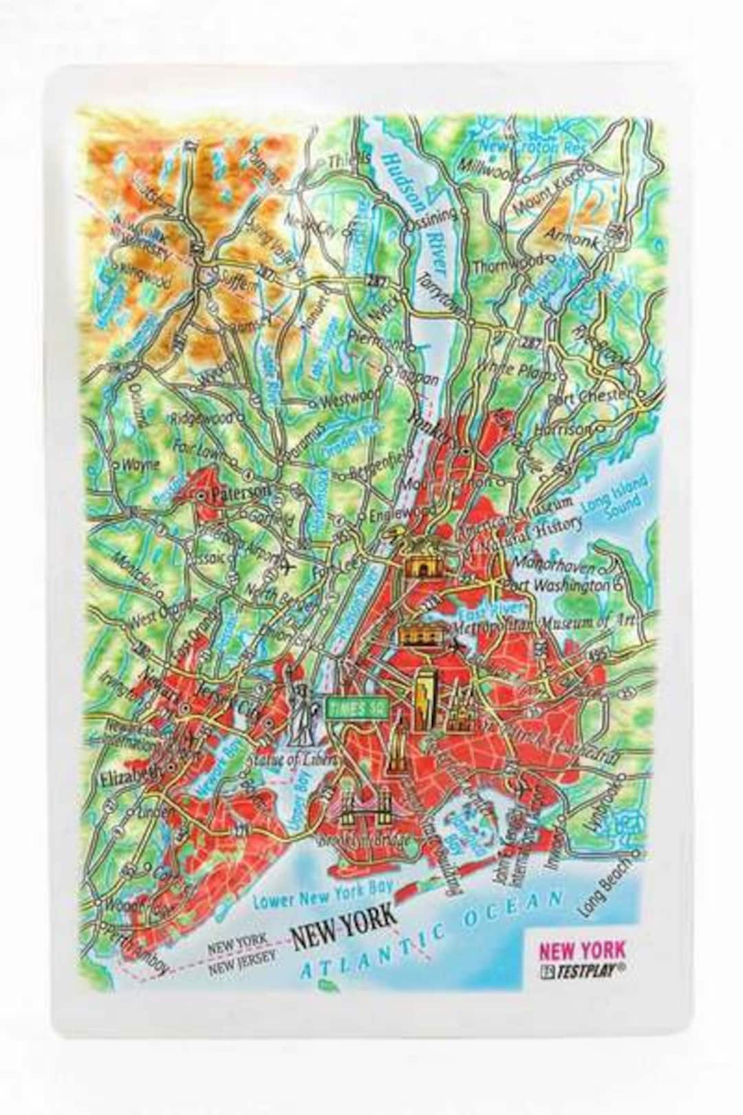 New York City Raised Relief Map, 4 X 6 - Etsy