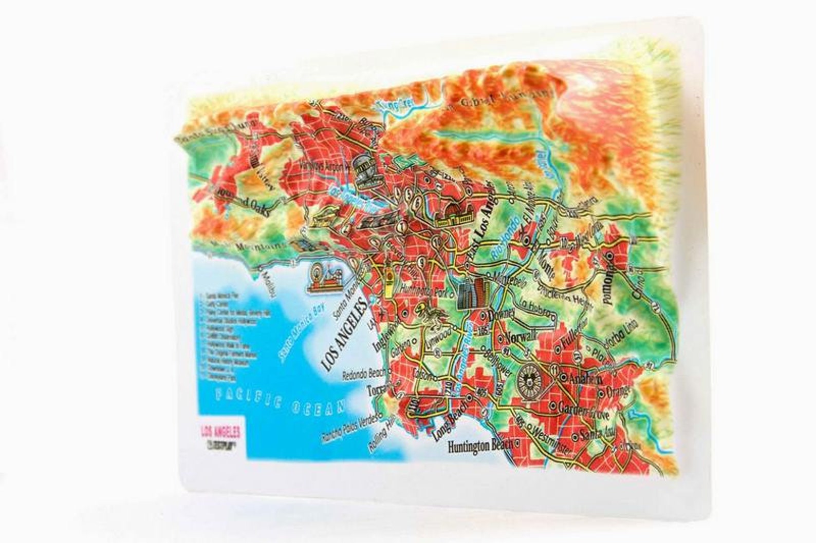 Los Angeles Raised Relief Map, 6 X 4 - Etsy