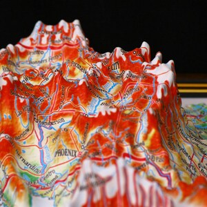 US Raised Relief Map, (12″ X 9″) - Etsy