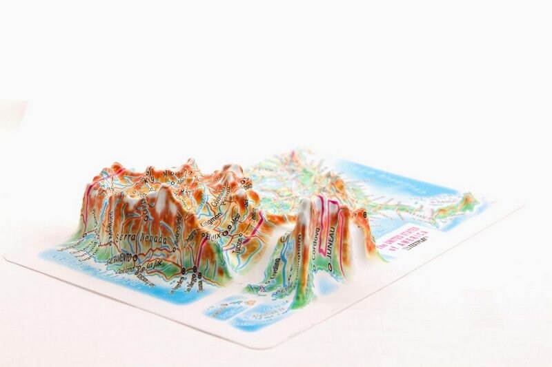 US Raised Relief Map, (6″ X 4″) - Etsy