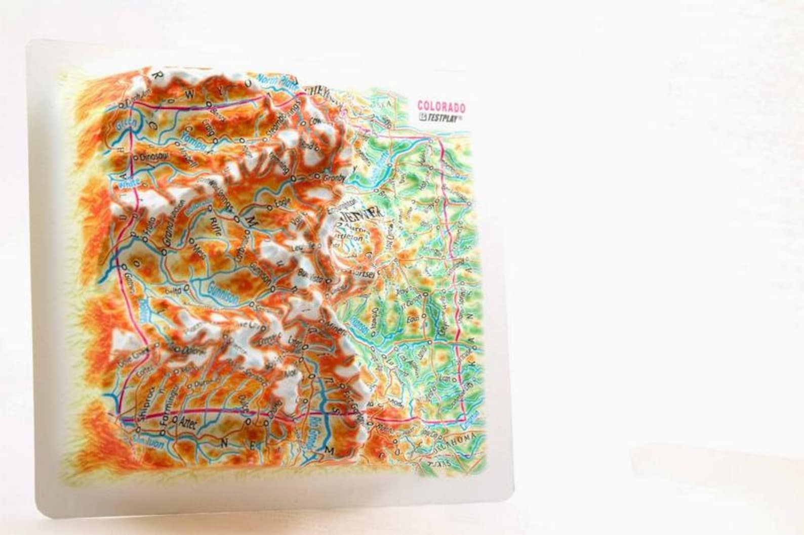 Colorado Raised Relief Map, (5″ X 4.5″) - Etsy