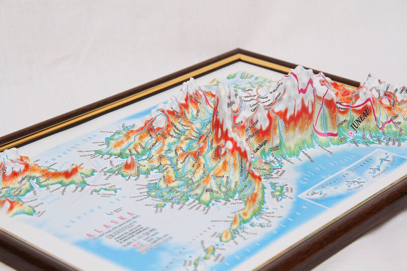 Alaska Raised Relief Map, (12″ X 9″) - Etsy