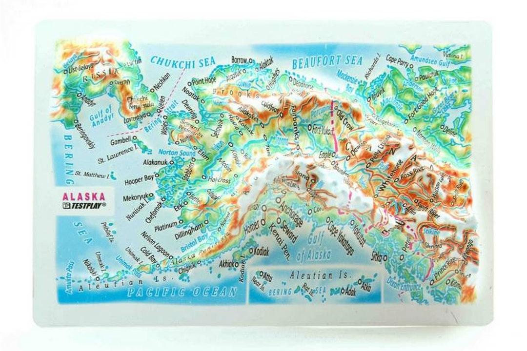 Alaska Raised Relief Map, (6″ X 4″) - Etsy