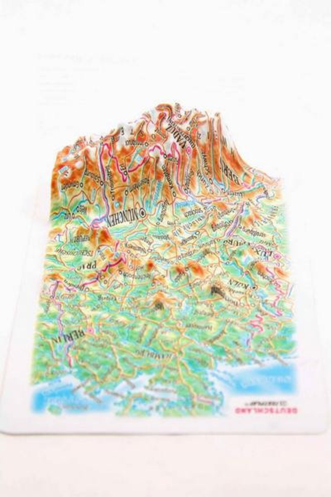 Germany Raised Relief Map, 4 X 6 - Etsy