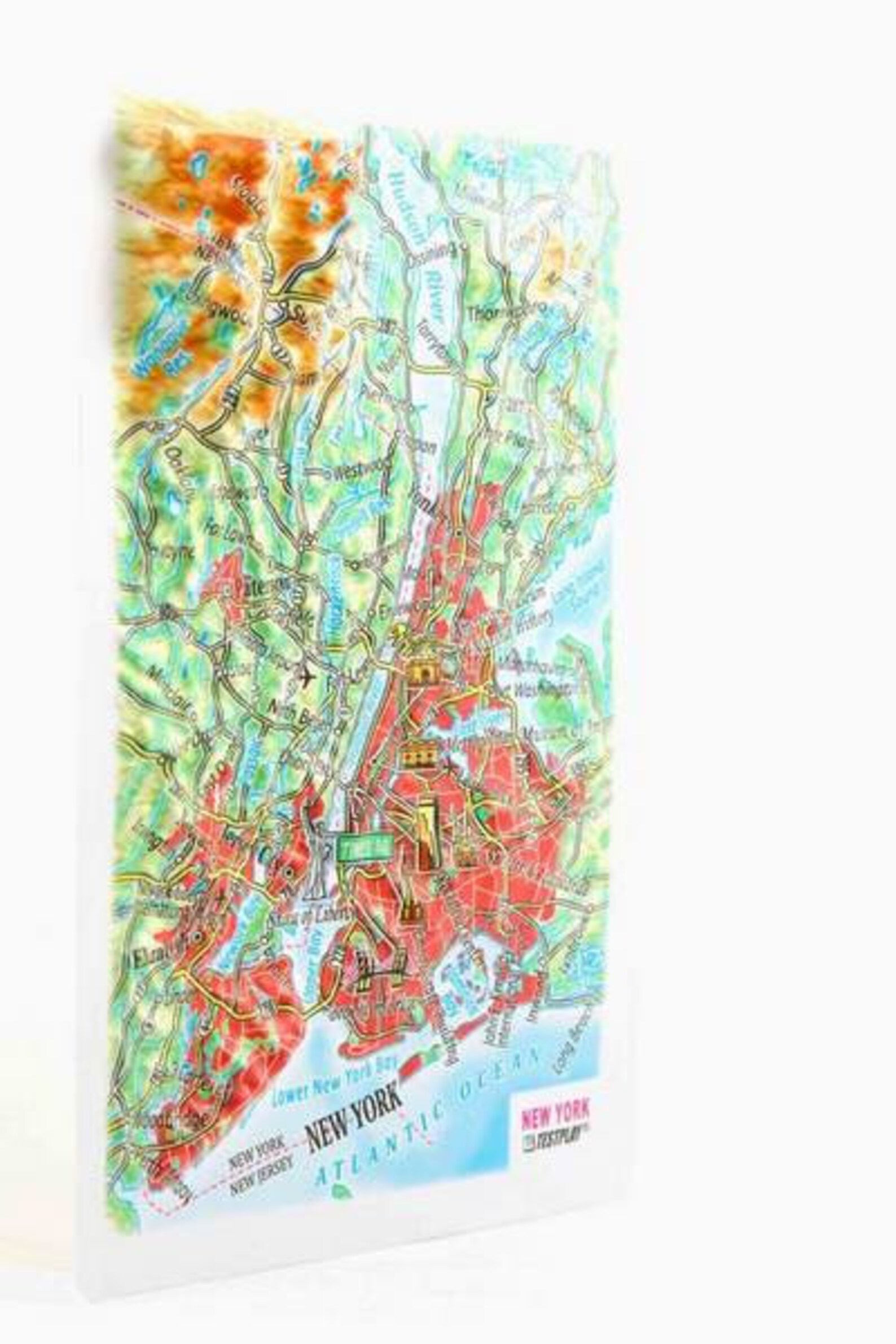 New York City Raised Relief Map, (4″ X 6″) - Etsy