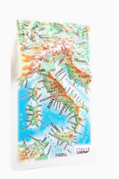 Italy Raised Relief Map, (4″ X 6″) - Etsy