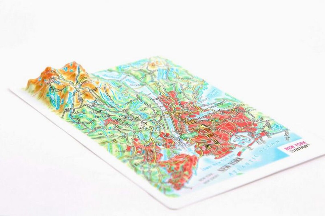 New York City Raised Relief Map, (4″ X 6″) - Etsy