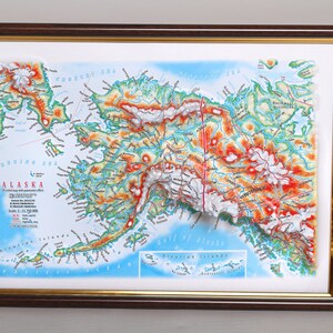 Alaska Raised Relief Map, (12″ X 9″) - Etsy