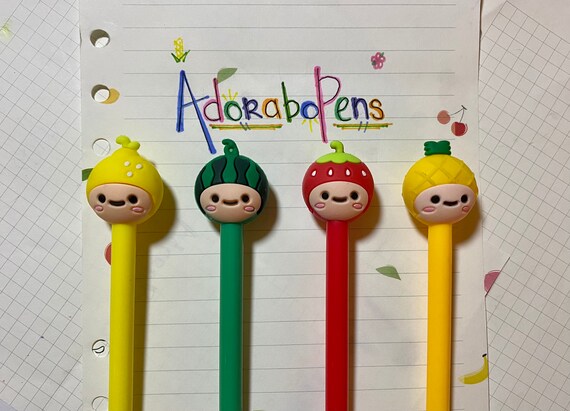 Cute Veggie/fruit Head Gel Pen Pencil Toppers Pineapple Lemon | Etsy