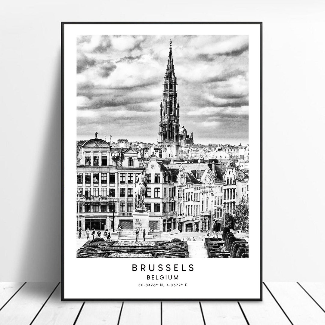 Brussels Travel Print Brussels City Poster Minimalist Brussels Wall Art ...