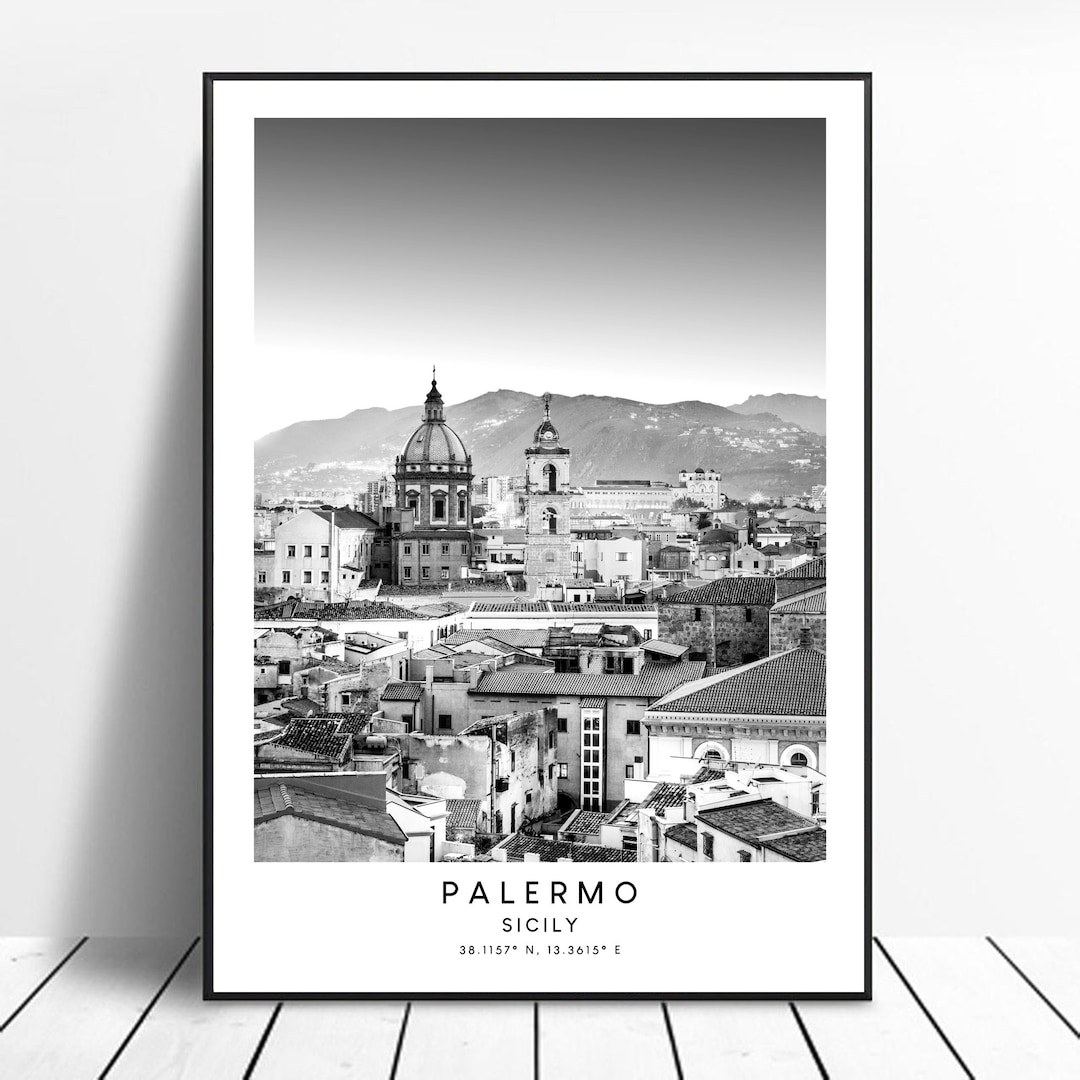 Palermo Print Black and White Palermo Poster Minimalist Palermo Wall ...