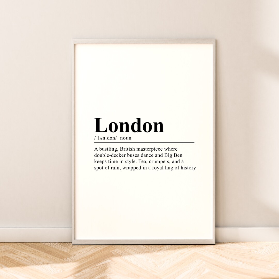 London Definition Print London Travel Print London Wall Art London Wall ...