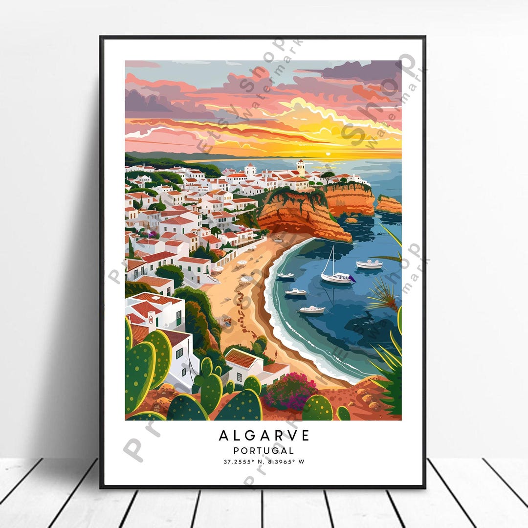 Algarve Portugal Travel Print Algarve Poster Home Decor Algarve Wall ...