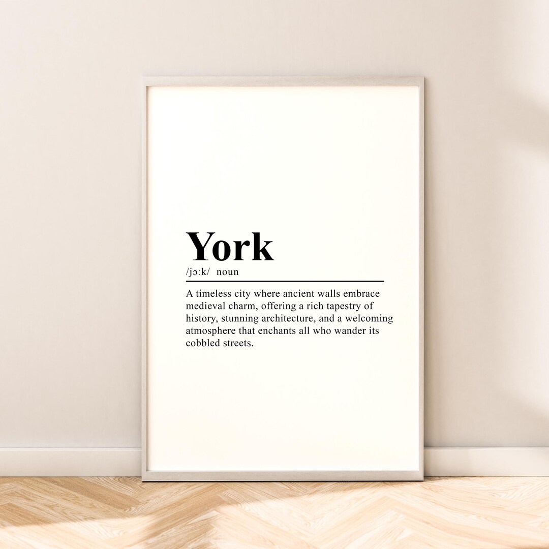 York Definition Print, Minimalist Wall Art - Etsy