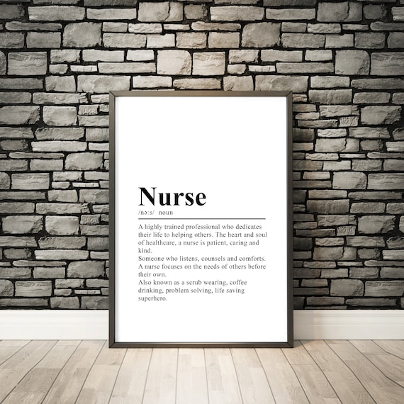 Nurse Definition Print Nurse Definition Poster Nurse Print | Etsy