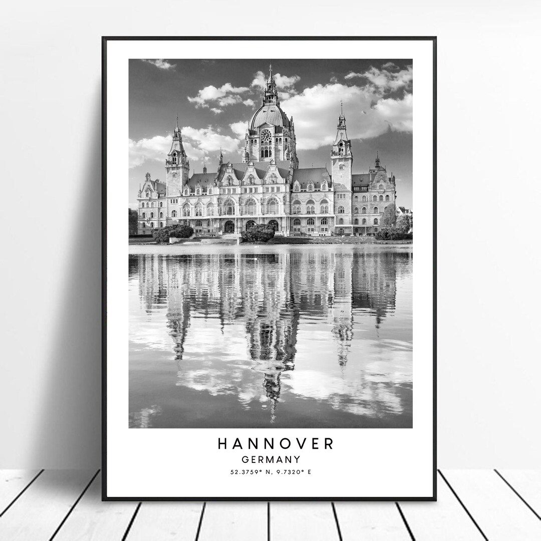 Hannover Travel Print Black and White Hannover Poster Minimalist ...