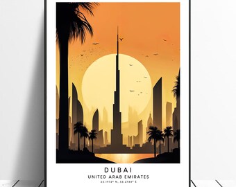 Dubai Skyline Dubai Art Print - Etsy