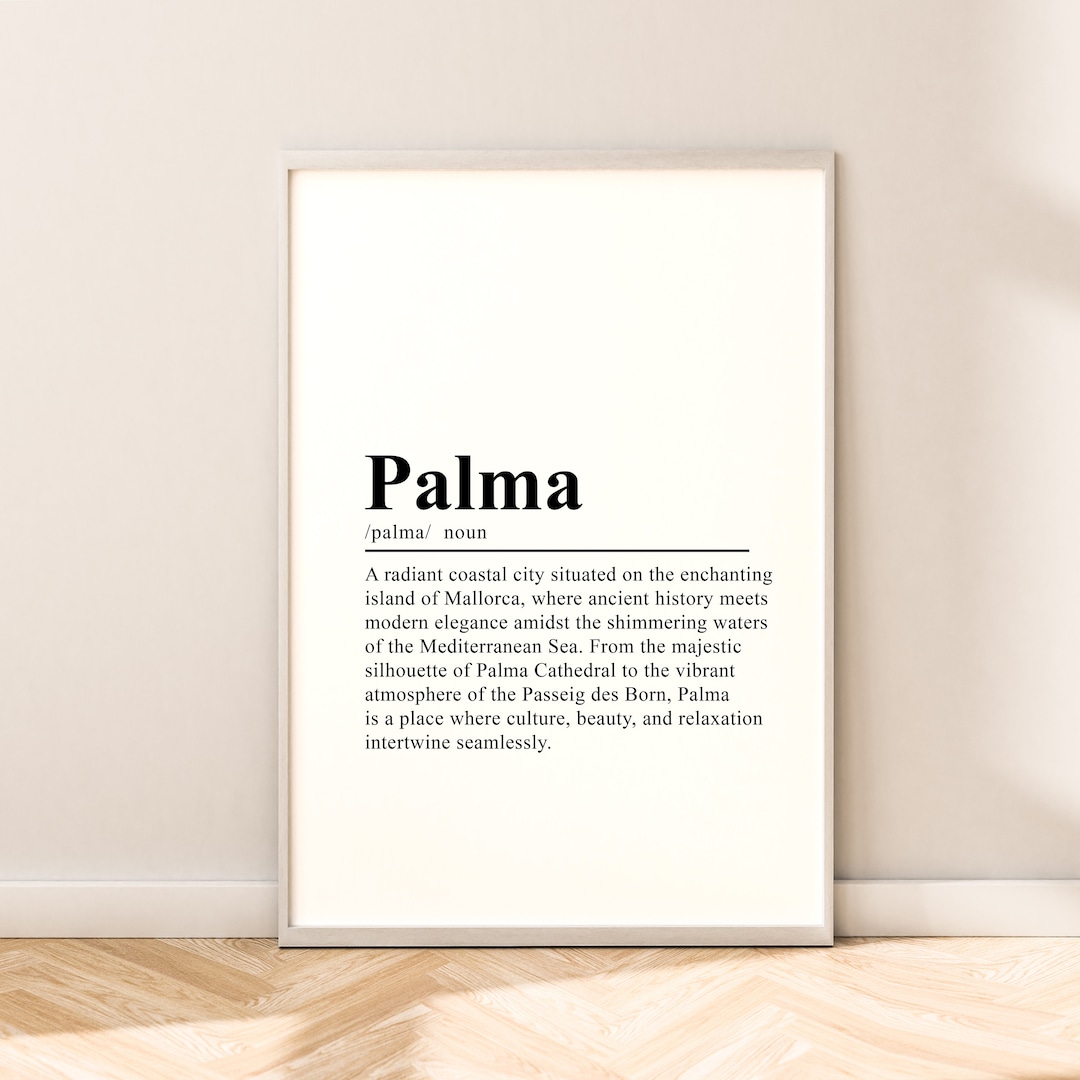 Palma Travel Print Palma Definition Poster Palma Wall Art Palma Wall Print Minimalist Palma ...
