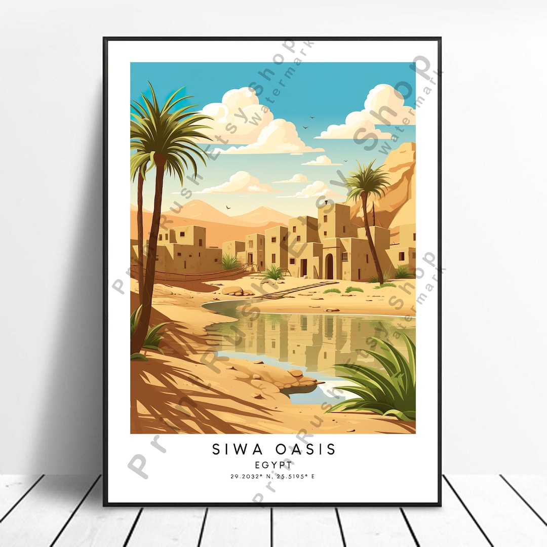 Egypt Travel Print Siwa Oasis Poster Siwa Oasis Print Minimalist Siwa ...