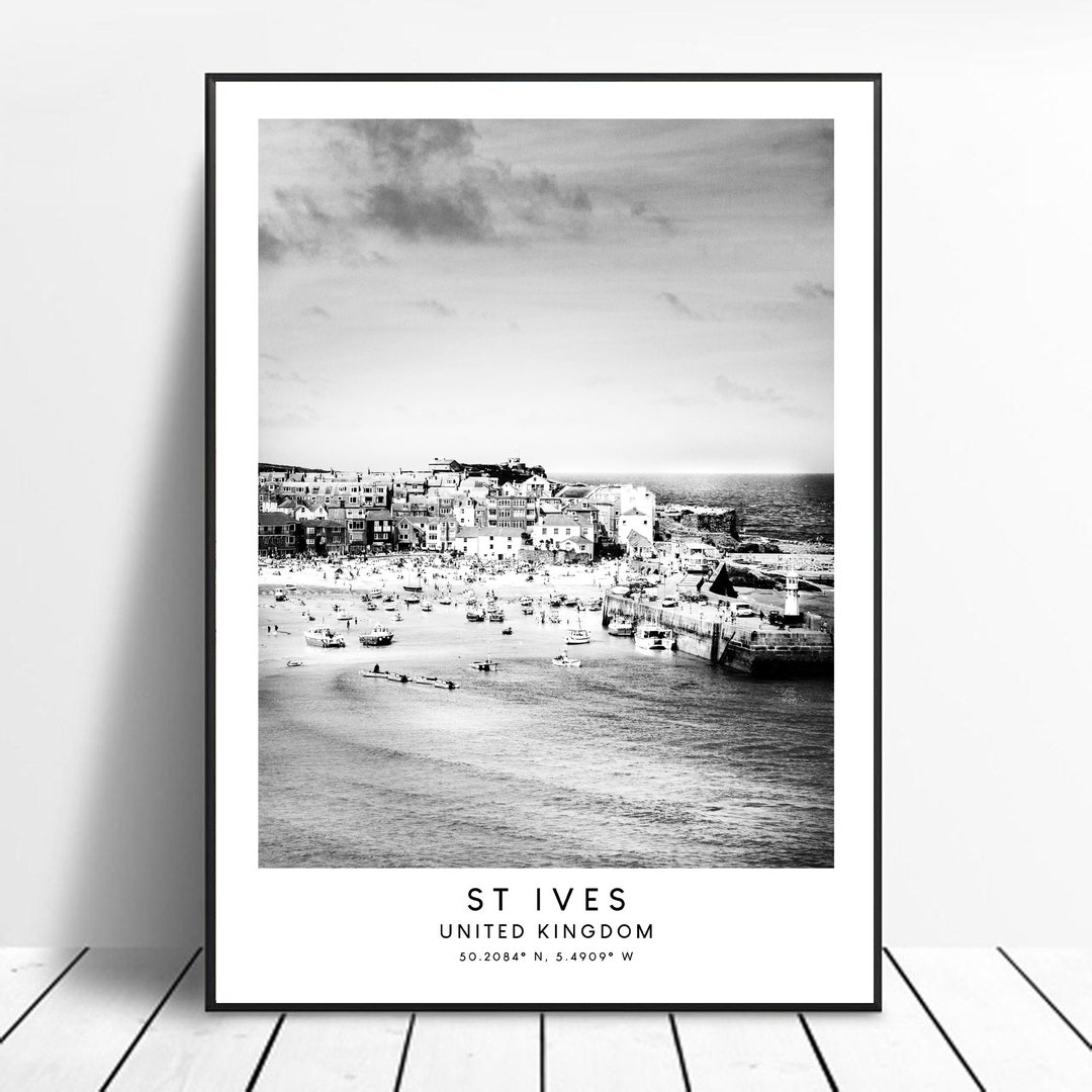 St Ives Travel Print St Ives Wall Art Minimalist St Ives Art Print St ...