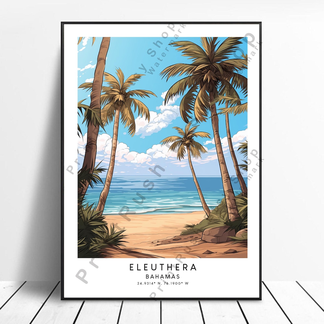 Eleuthera Travel Print Eleuthera Poster Eleuthera Bahamas Print Home ...