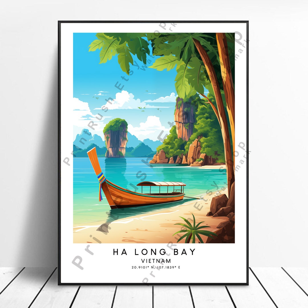 Ha Long Bay Travel Print Ha Long Bay Poster Colourful Ha Long Bay ...