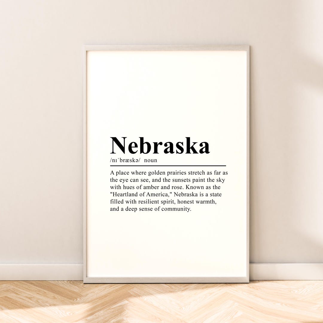 Nebraska Travel Print Nebraska State Poster Definition Print Nebraska ...