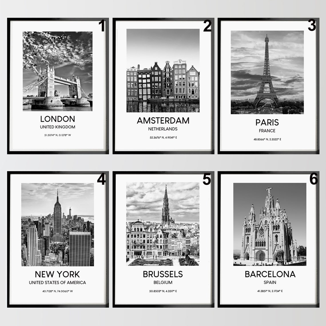 Travel Prints Cities Landmarks City Prints Minimalist Wall Art | Etsy