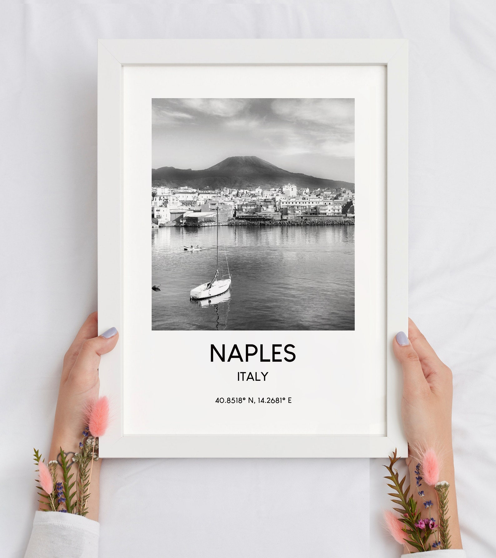 Naples Travel Print Black and White Naples Poster Naples | Etsy