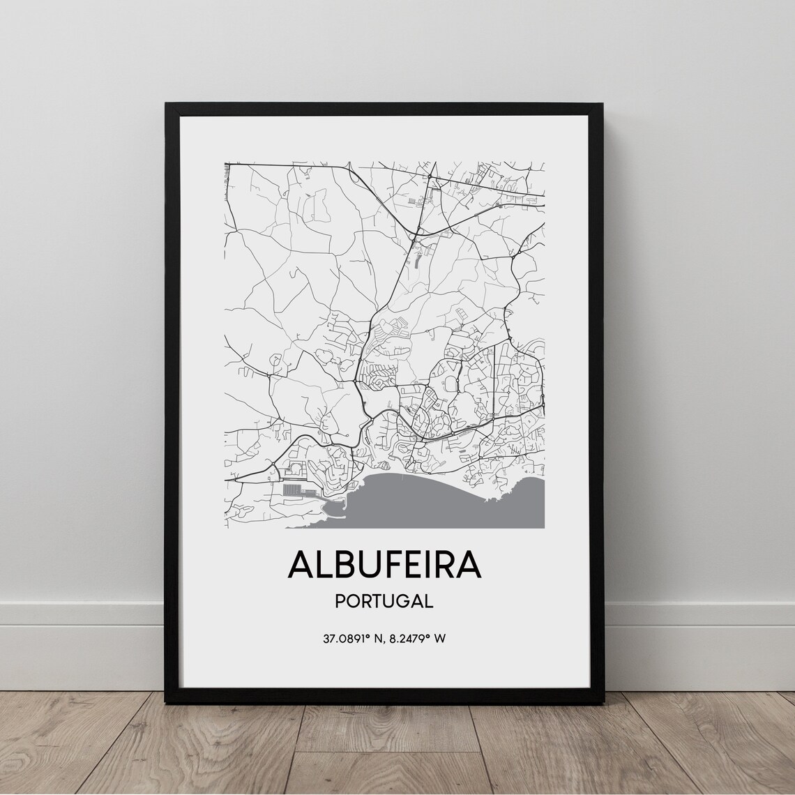 Albufeira City Map Print Albufeira Map Wall Art Poster | Etsy