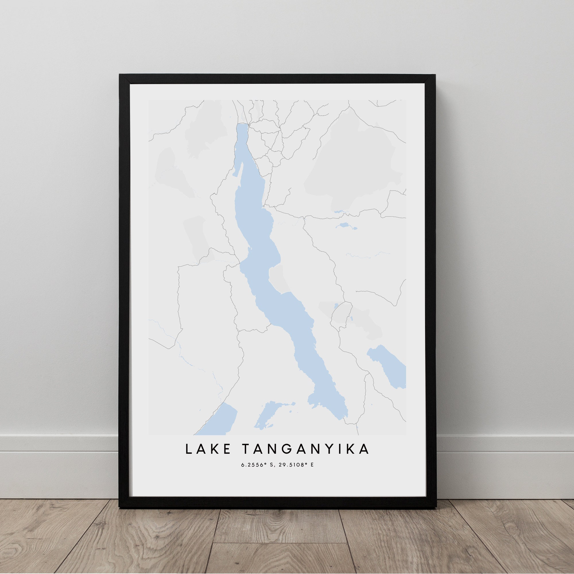 Lake Tanganyika Map Lake Tanganyika Map Poster Lake Tanganyika - Etsy