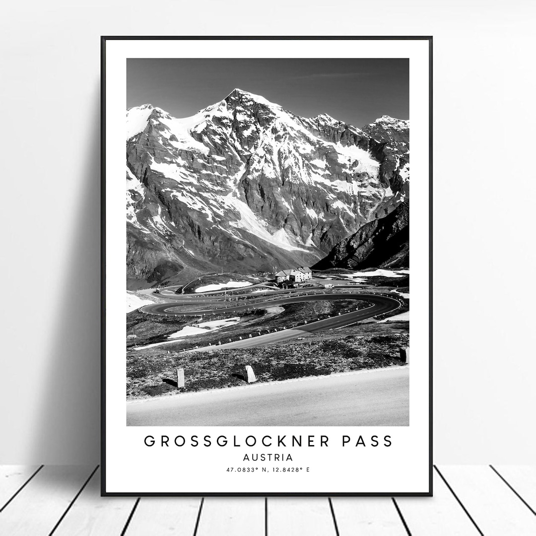 Grossglockner High Alpine Road Print Black and White Grossglockner Pass ...