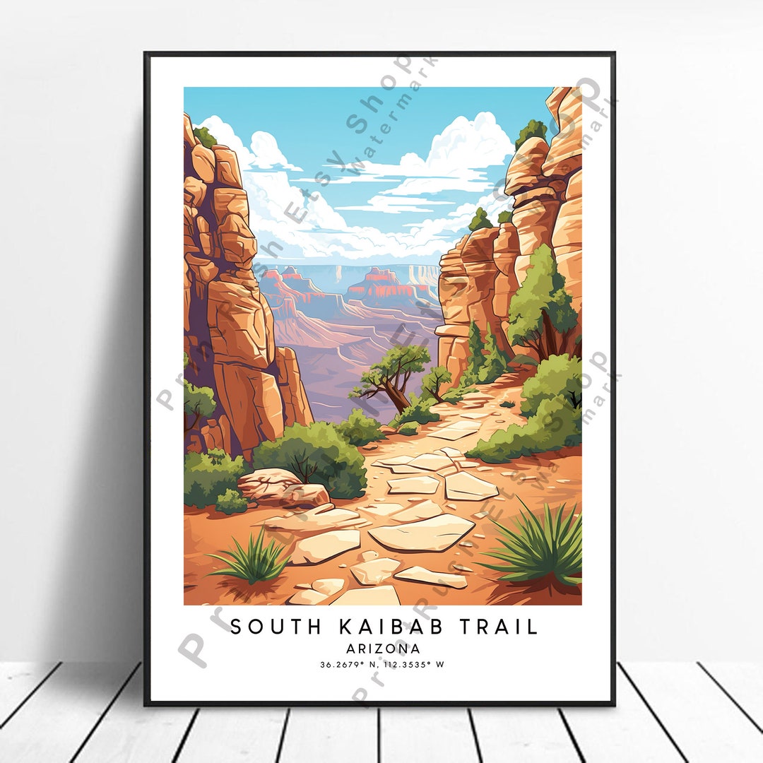 South Kaibab Trail Print South Kaibab Trail Wall Art South Kaibab Trail ...