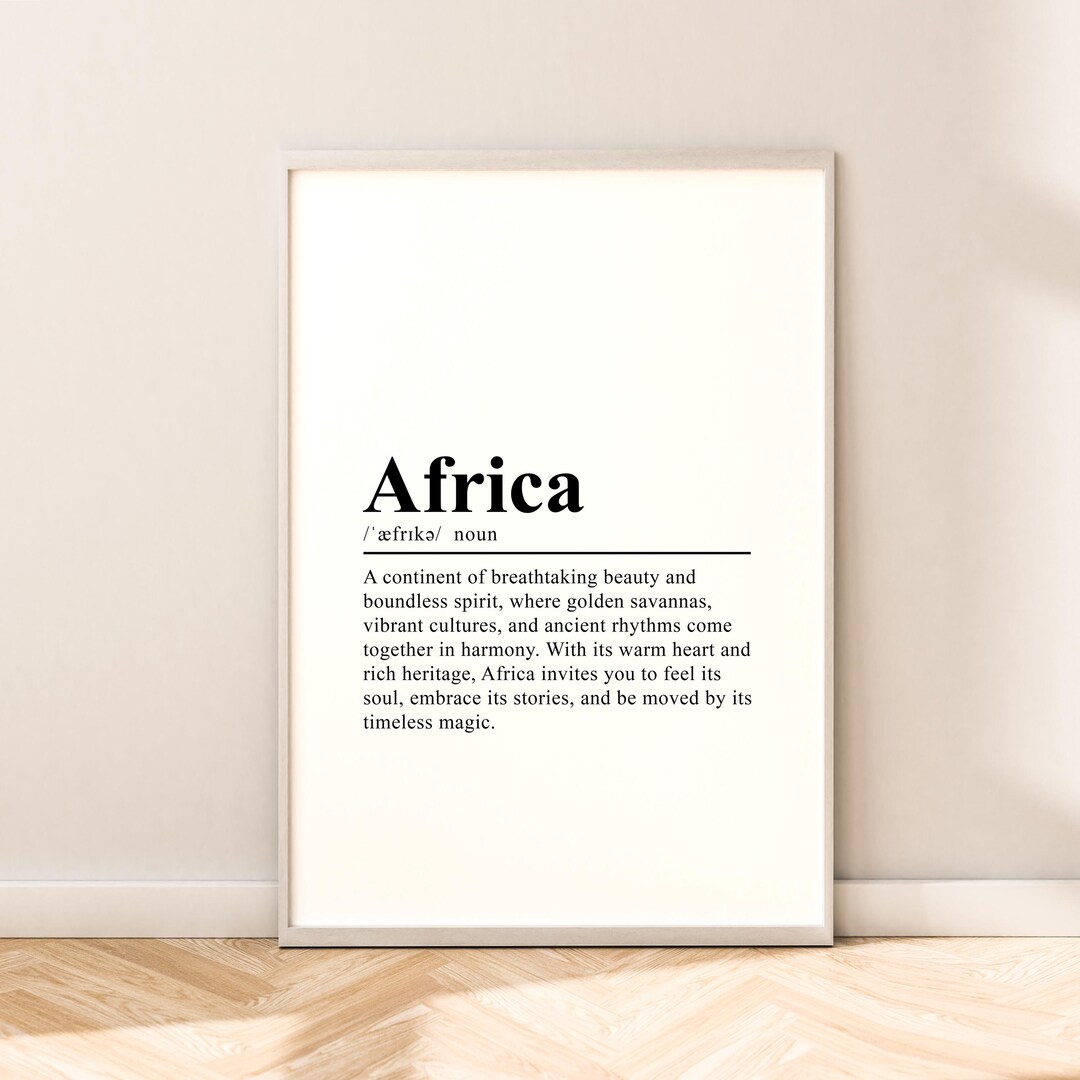 Africa Definition Print Minimalist Wall Art - Etsy