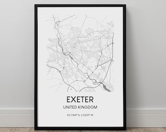Exeter Map Poster | Etsy UK