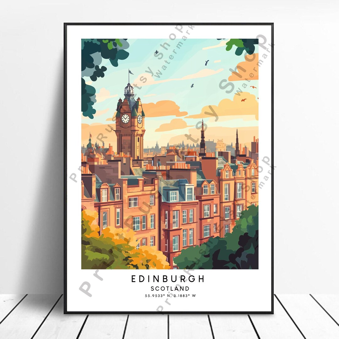 Edinburgh Travel Print Edinburgh Wall Art Edinburgh Poster Edinburgh ...