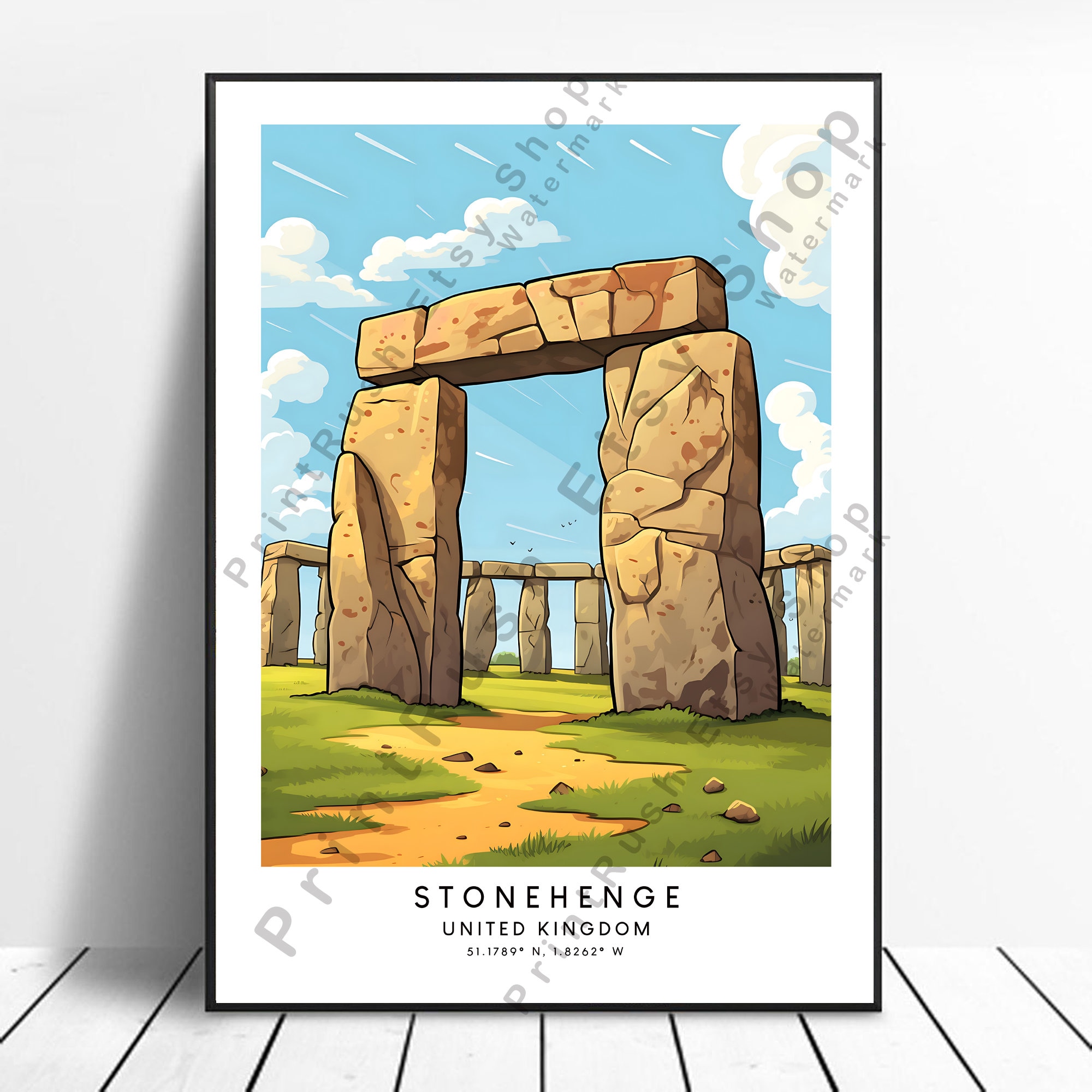 Stonehenge Print Stonehenge Poster Stonehenge Wall Art Salisbury Travel ...